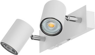 LEDs Com Wandspot WAIKA, zweiflammig, mit Schalter, weiß matt, inkl. GU10 LED (warmweiß, je 7,6W, 1103lm, 33°)