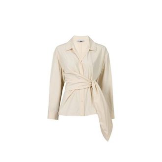 Adolfo Dominguez Chemise asym&eacute;trique avec noeud lat&eacute;ral en coton