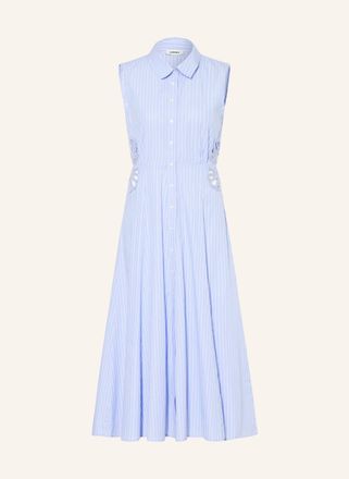 Sandro Sandro Hemdblusenkleid Mit Cut-Outs Und Schmucksteinen blau