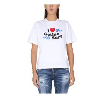 Dsquared2 I Love Gothic Surf T - - Tops - Damen - Wei&szlig; - S