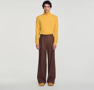 Sandro Pantalon de costume large en laine
