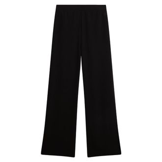 Ted Baker Gorjja Hose Aus Schwarzem Cr&ecirc;pe Mit Weitem Bein Und Paspelierung