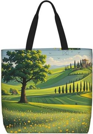 Generic Printemps En Toscane Sac Courses R&eacute;utilisable Sacs Grand Sac Fourre Tout Pour Shopping Travail Gym