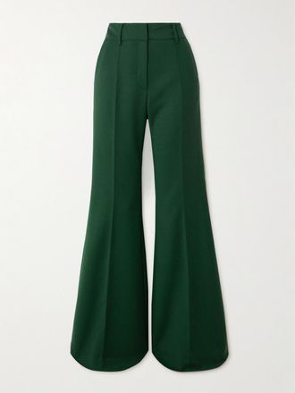 Gabriela Hearst Pantalon &Eacute;vas&eacute; En Laine &Agrave; Plis Rhein - Vert
