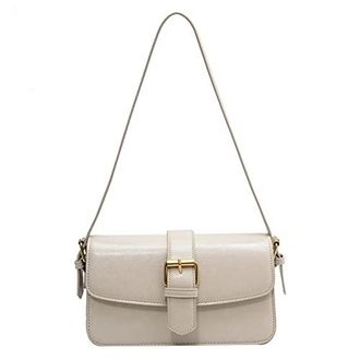 Generic Sac &agrave; bandouli&egrave;re r&eacute;tro en cuir pour femme, sac &agrave; bandouli&egrave;re &agrave; rabat tendance, sac &agrave; main et sac &agrave; main pour femme, blanc, Small