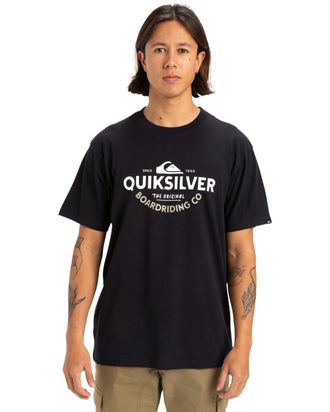 Quiksilver Herren Typed Out Ss T-Shirt, Schwarz, S