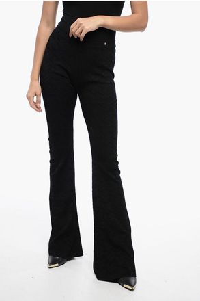 Versace Jacquard Fabric Flared Fit Pants Größe 38