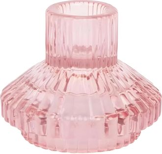 Talking Tables Kerzenständer aus Glas, klein, gerippt, für Dinner-Kerzen, Weihnachtstischdekorationen, Heimdekoration, Zubehör, Innen- oder Außenbereich