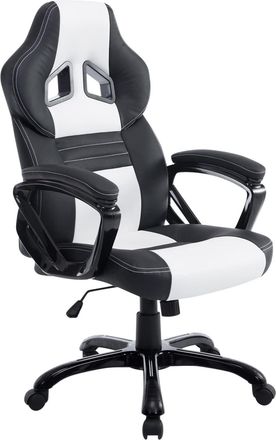 Clp Racing Gaming Bürostuhl Pedro XL I Höhenverstellbarer Chefsessel Mit Kunstlederbezug I Gaming Stuhl Mit Bis 150 KG Belastbarkeit, Farbe:schwarz/weiß