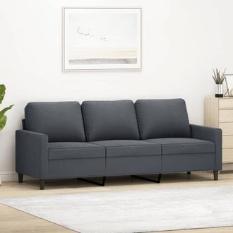 vidaXL Vidaxl - Canap&eacute; droit 3 places 180 cm en velours gris fonc&eacute; - Confort optimal avec mousse haute densit&eacute; - Cadre en m&eacute;tal robuste - Assemblage requis