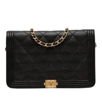 Chanel Pre-owned Boy Wallet on Chain - Femme - Pre-owned - Noir - Taille: ONE Size