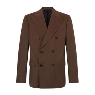 Brooks Brothers Zweireihiger Performance Twill Sakko aus Schurwolle - - Jackets - Herren - Braun - XL