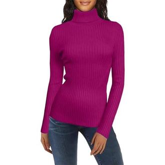 Generic Pull pour femme &agrave; col roul&eacute; et manches longues - Coupe ajust&eacute;e - Doux - Confortable - L&eacute;ger - Chaud - Pour lautomne et lhiver - Pour le bureau et le q