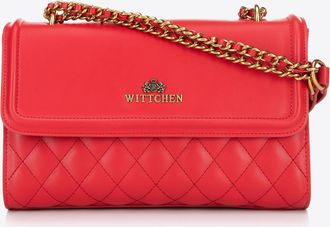 Wittchen Damen-Umh&auml;ngetasche aus echtem Leder mit Steppung in Rot