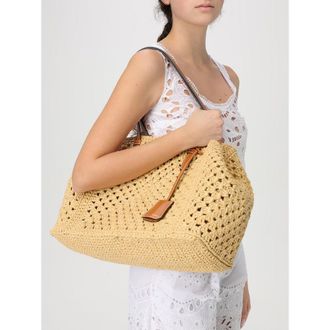 Ermanno Scervino Womens Woven Straw Tote Beige With