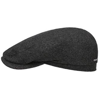 Stetson Casquette Cashmere Driver Femme/Homme - Made in Germany Laine avec Visiere, Doublure Hiver Automne-Hiver - 60 cm Anthracite