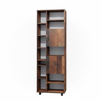 Vicco Badschrank Eiche rustikal Ilias 60x190x30 cm - W&auml;scheschrank, Praktische Ablage f&uuml;r Handt&uuml;cher, Pflegeprodukte & Accessoires