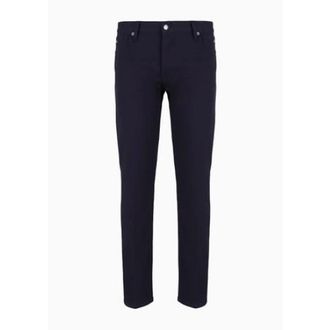 Emporio Armani Stretch-Baumwollhose mit 5 Taschen - - Trousers - Herren - Blau - W34