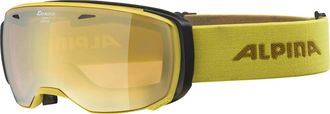 Alpina ESTETICA Q-LITE - verspiegelte, kontrastverstärkende OTG Skibrille mit 100% UV-Schutz für Erwachsene - curry - one size