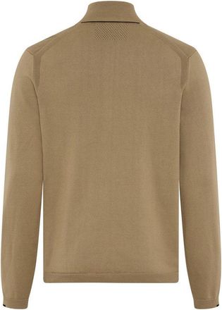 HUGO BOSS Strickpullover Stehkragen mit Rei&szlig;verschluss, Regular fit, Logo-Print
