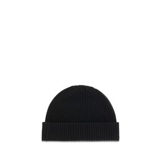 Parajumpers Mens Black Wool Oves Aries Beanie Accessory