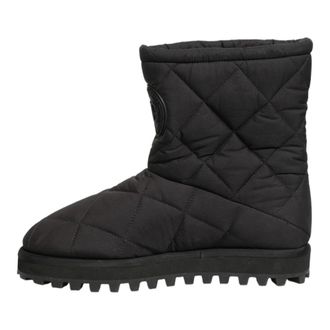 Dolce & Gabbana Femme, Chaussures, Noir, Taille: 44 EU Bottes Mi-Mollet Effet Matelass&eacute;