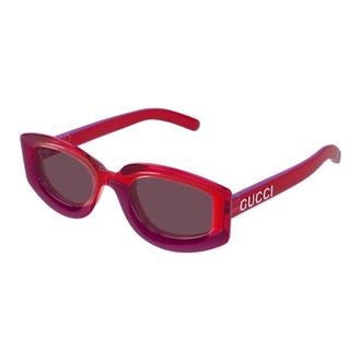 Gucci Stilvolle Sonnenbrille mit gr&uuml;nen Gl&auml;sern - - Accessories - Damen - Rot - 51 MM