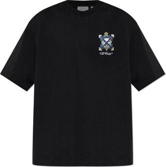 Off-white Homme, Tops, Noir, Taille: 2XL T-shirt avec un imprim&eacute; color&eacute; et des sequins brillants