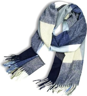 Glamexx24 Schal Damen Winter Kariert Fashion: Damen Winter Schal, Strickset Schal &uuml;bergro&szlig;er Quadratisch Deckenschal Deckenschal Halstuch Streifen Muster Franse