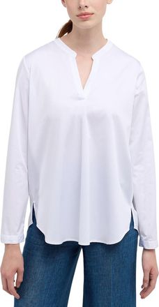 Eterna Female Satin Shirt Bluse unifarben Loose FIT 42_D_1/1, 1/1, weiß