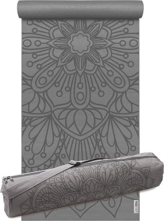 Yogistar Yoga-Set Starter Edition - Lotus Mandala (Yogamatte + Yogatasche) Grau