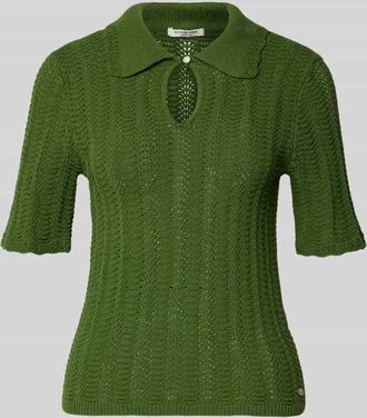 Scotch & Soda Strickshirt mit Umlegekragen und Schl&uuml;sselloch-Ausschnitt