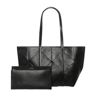 Calvin Klein Cabas moyen tiss&eacute; - Femme - Sacs - Noir - Taille: ONE Size