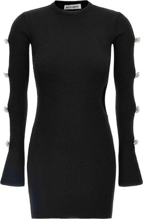 Mach & Mach Knielanges Kleid - Schwarz