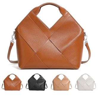 Generic Sacs &agrave; bandouli&egrave;re tiss&eacute;s, sac &agrave; main &agrave; bandouli&egrave;re &eacute;l&eacute;gant, sac fourre-tout en cuir v&eacute;g&eacute;talien, pochette triangulaire tress&eacute;e, cadeau de voyage et de