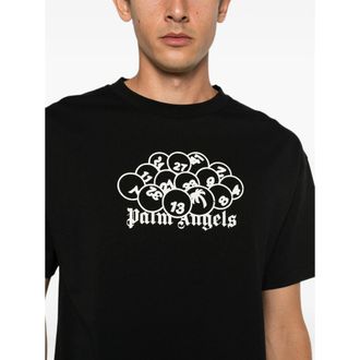 Palm Angels Logo-Embroidered Graphic T-Shirt - Black