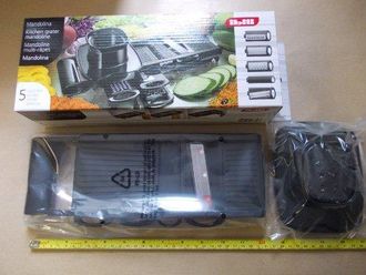 Ibili Ibili Easycook Gemüseschneider, Küchenreibe, Gemüseschnitzler mit 5 Aufsätzen, 30 cm Länge