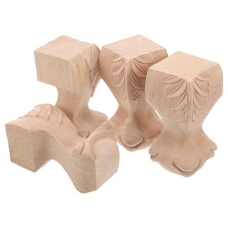 Valiclud 4 St&uuml;ck Holz M&ouml;belf&uuml;&szlig;e Beige Geschnitzte M&ouml;belbeine f&uuml;r Sofa Schrank Couchtisch Bett Kommode Kunstvolle Ersatzbeine mit Einfacher Montage f&uuml;r Vielseit