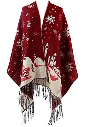 GFM &eacute;charpe avec imprim&eacute; de No&euml;l - P&egrave;re No&euml;l, flocons de neige, rennes, anges (CHRISSCF), 90 cm