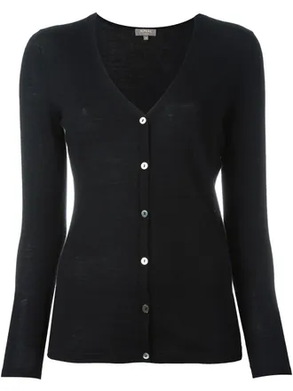 N.Peal cardigan en maille fine - Noir