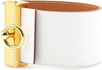 Herm&egrave;s Ring - Bicolor Epsom Reversible Illusion Bracelet MM - Gr. unisize - in Wei&szlig; - f&uuml;r Damen