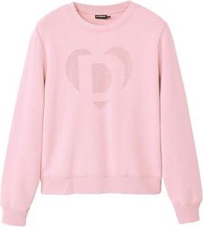 Desigual Sweat à Manches Longues en Tricot pour Femme Shirt, Rouge, XL