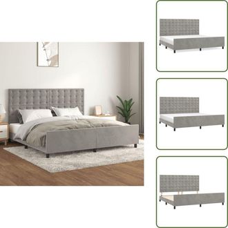vidaXL Bettgestell ohne Matratze Hellgrau 200x200 cm Samt - Samtbettw&auml;sche - Boxspringbett - Doppelbett - Hochbett - Lattenrost