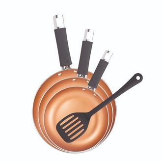 San Ignacio 4-teiliges Pfannen-Set (18 + 22 + 26 cm) + geschlitzter Pfannenwender Induktion