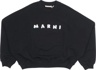 Marni Femme, Sweatshirts et sweats &agrave; capuche, Noir, Taille: 36 FR Logo SweaT-shirt