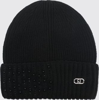 Liu Jo Bonnet beanie c&ocirc;tel&eacute; avec revers et applications de strass et perles