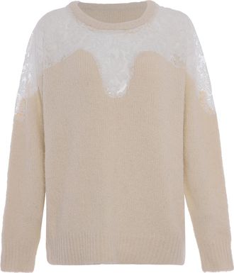 Faina Pullover Damen Wollwei&szlig;