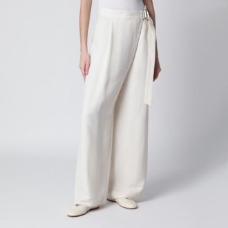 Brunello Cucinelli Ecru sartorial wrap trousers