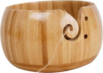 NUOBESTY Kreative Schale aus Bambus Garnaufbewahrungsschale f&uuml;r H&auml;kelwoll-Organizer Robuste Aufbewahrung ohne Deckel Sch&uuml;tzt Garn vor Abrollen und Chaos