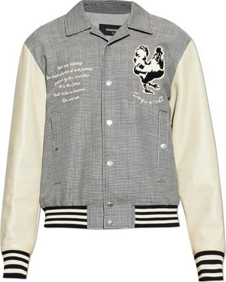Dsquared2 Homme, Vestes, Noir, Taille: XL Houndstooth Patch Varsity Jacket